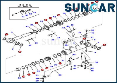 China PC300-8 Komatsu 707-99-59362 Boom Cylinder Repair Kit 7079959362 Hydraulic Replacement Oil Seal Kit for sale