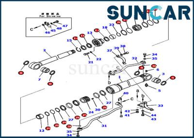 China 707-99-59270 Boom Cylinder Service Kit Model PC300-8 Komatsu Excavator Seal Repair Kit for sale