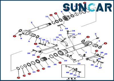 China PC300-8 Inner Parts Komatsu 707-99-58410 Bucket Seal Repair Kit 7079958410 Cylinder Service Kit for sale