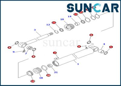 China Komatsu 707-98-29670 7079829670 Boom Swing Cylinder Seal Kit For PC35MR-3 Oil And Wear Resistant for sale