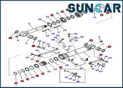 China Sealing Kit Bucket Cylinder 707-99-59371 Oil Seal Kit Fits KOMATSU PC300-8 Heavy Equipment for sale