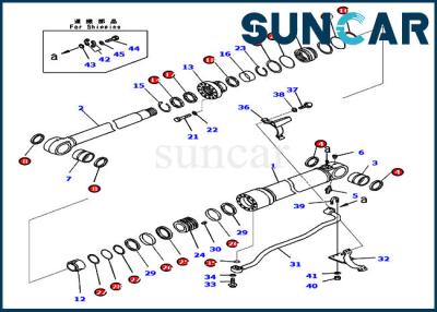 China Seal Repair Kit 721-98-00510 PC360LC-11 PC390LC-11 Komatsu Boom Cylinder Replacement Sealing Kit for sale