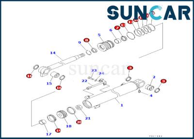 China 707-98-24280 7079824280 Boom Cylinder Sealing Kit Fits PC35R-8 Komatsu Boom Cylinder Repair Kit for sale