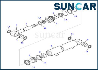 China Arm Cylinder Seal Kit Komatsu 878000655 Fits PC35R-8 Wear-resistant Arm Cylinder Sealing Kit for sale