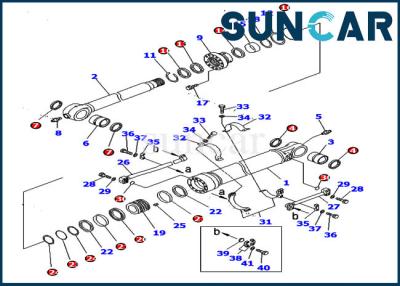 China PC360-8M0 PC390LC-8M0 721-98-01080 Komatsu Bucket Seal Repair Kit Cylinder Oil Seal Kits for sale
