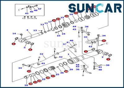 China Komatsu PC300LC-6 707-99-67040 7079967040 Excavator Service Kit Arm Hydraulic Cylinder for sale