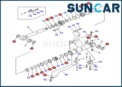 China 707-99-58140 Boom Cylinder Repair Seal Kit Oil Resistance PC300LC-6 Komatsu Sealing Kit for sale