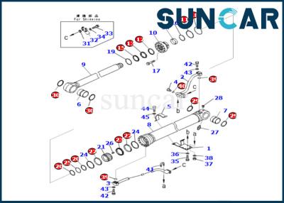 China Komatsu 721-98-01970 7219801970 Boom Cylinder Sealing Kit For PC360LCI-11 PC390LCI-11 for sale