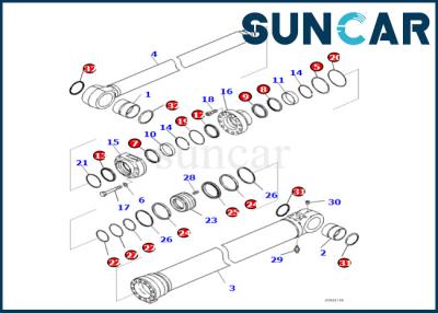 China Boom Cylinder Sealing Kit Komatsu 7219802600 721-98-02600 For PC360LCI-11 PC390LCI-11 for sale