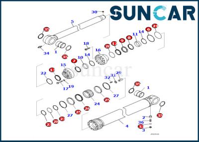 China Komatsu Arm Cylinder Repair Seal Kit 7219801981 721-98-01981 For PC360LCI-11 PC390LCI-11 for sale