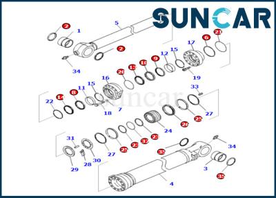 China Komatsu Bucket Cylinder Seal Repair Kit 721-98-01990 7219801990 For PC360LCI-11 D375AI-8E0 PC390LCI-11 for sale