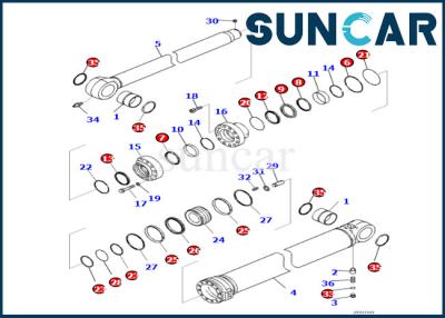 China Arm Cylinder Seal Kit 7219801980 721-98-01980 Komatsu Fits PC360LCI-11 Arm Cylinder Repair Seal Kit for sale