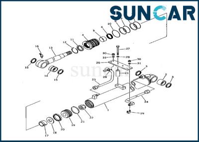 China 21X-63-02020 21X6302020 Arm Cylinder Seal Kit For PC38UU-1 Komatsu Arm Cylinder Sealing Kit for sale