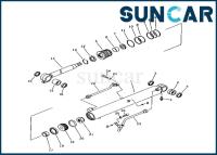 China 21X-63-02010 21X6302010 Boom Cylinder Seal Kit Komatsu Fits PC38UU-1 Boom Cylinder Sealing Kit for sale