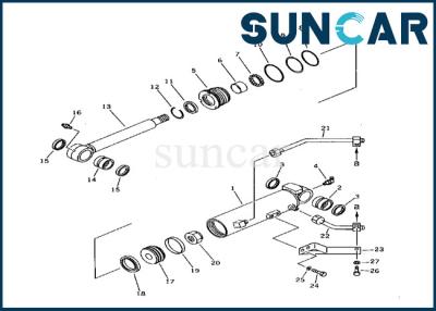 China Boom Offset Cylinder Service Kit High-quality 21X-63-02040 21X6302040 Fits PC38UU-1 Komatsu for sale