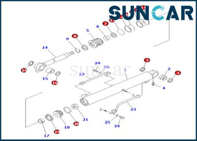 China Boom Cylinder Service Kit 707-98-25600 7079825600 For PC38UU-2 Komatsu Boom Cylinder Sealing Kit for sale