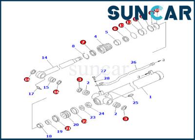 China Arm Cylinder Seal Kit 707-98-25190 7079825190 Komatsu For PC38UU-2 Arm Cylinder Sealing Kit for sale