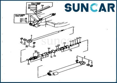 China Komatsu Inner Parts YM172168-72201 Excavator Service Kit Swing Cylinder For PC30FR-1 PC30FR-2 Seal Kit for sale