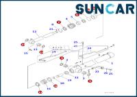 China Arm Cylinder Sealing Kit Komatsu 707-98-25260 7079825260 For PC38UU-3 Arm Cylinder Service Kit for sale