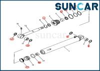 China Komatsu 707-98-25520 Boom Swing Cylinder Service Kit 7079825520 Fits PC38UU-2 PC38UUM-2 PC40-7 for sale