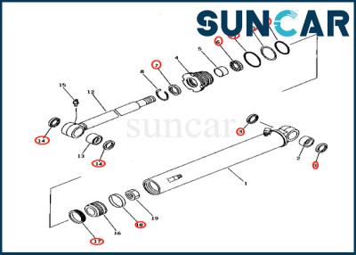 China Komatsu 707-98-25520 Boom Swing Cylinder Service Kit 7079825520 Fits PC38UU-2 PC38UUM-2 PC40-7 for sale