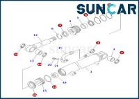 China 707-98-25110 7079825110 Arm Cylinder Sealing Kit Komatsu Fits PC38UU-3 Arm Cylinder Service Kit for sale