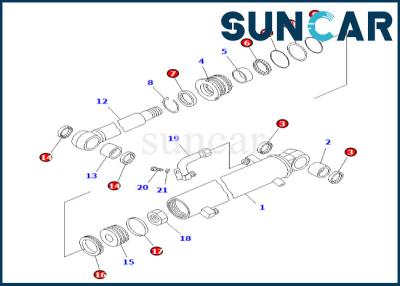 China 707-98-25110 7079825110 Arm Cylinder Sealing Kit Komatsu Fits PC38UU-3 Arm Cylinder Service Kit for sale