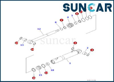 China 707-98-23860 7079823860 Oil And Wear Resist Slide Cylinder Seal Kit Komatsu For PC38UU-3 PC45MR-1 PC45MRX-1 for sale