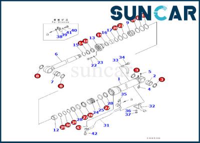 China Komatsu 7079967870 707-99-67870 Boom Cylinder Repair Seal Kit Fits PC400LC-8 PC400-8 PC400-8R for sale