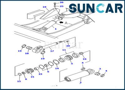 China Excavator Seal Repair Kit For YM172422-72700 PC30FR-2 Komatsu Blade Cylinder Service Kit for sale