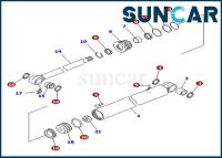 China Wear Resistance 707-98-23180 Boom Swing Cylinder Service Kit Fits For PC30MR-3 PC30MR-2 Komatsu for sale