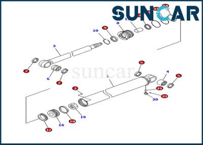 China PC35MR-3 PC30MR-3 KOMATSU 707-98-23870 7079823870 Arm Seal Kit Hydraulic Cylinder for sale