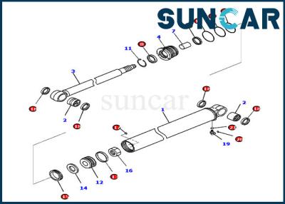 China 707-98-23970 Arm Service Kit PC35MR-3 PC35MR-5 Komatsu Excavator Cylinder Seal Kit for sale