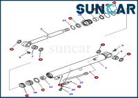 China Bucket Cylinder Service Kit 707-98-14350 7079814350 For Komatsu PC35MR-3 PC30MR-3 Model Parts for sale