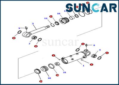 China 707-98-22930 Blade Cylinder Seal Kit Service Kit Parts Fits Komatsu PC30MR-3 PC30MR-5 PC27MR-3 for sale