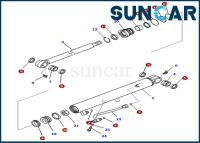 China Excavator PC35MR-3 PC30MR-3 707-98-14920 Komatsu Bucket Seal Repair Kit Hydraulic Cylinder for sale