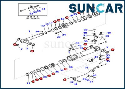 China 707-99-72080 Seal Kit Arm Cylinder Repair Kit Komatsu PC360LC-10 PC390LC-10 Service Kits for sale