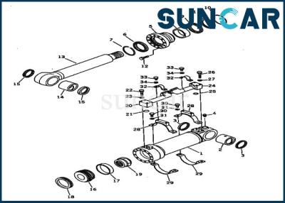 China Bottom Dump Cylinder Seal Kit For 208-63-94100 PC400LC-3 PC400-3 Komatsu Models Excavator for sale