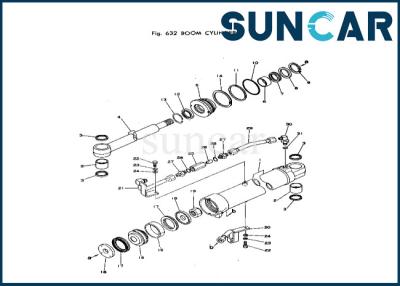 China 20T-63-56101 20T6356101 Boom Cylinder Sealing Kit Komatsu For PC40-1  Boom Cylinder Service Kit for sale