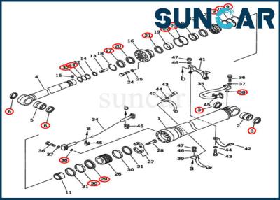 China Arm Sealing Kit 707-99-68515 PC400-5D PC400-6C Excavator Komatsu Cylinder Repair Seal Kit for sale