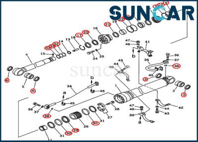 China 707-99-69500 7079969500 Arm Cylinder Seal Repair Kit Fits Overseas Version PC450-6 PC450LC-6 Komatsu for sale