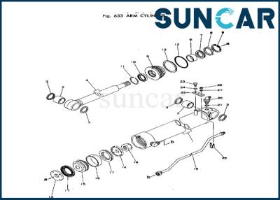 China 20T-63-66103 20T6366103 Arm Cylinder Sealing Kit Komatsu Fits PC40-1 PC40-2 Arm Cylinder Repair Kit for sale