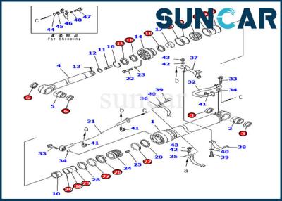 China Arm Repair Kit Hydraulic Cylinder 707-99-69520 For PC400LC-6 PC450LC-6 Komatsu Service Parts for sale