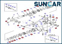 China 707-99-67300 7079967300 Boom Cylinder Service Kit For PC450LC-6 PC450-6 Overseas Version Komatsu for sale