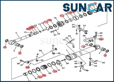 China Arm Sealing Kit 707-99-69505 Hydraulic Cylinder Repair Kits For Heavy Duty Boom Komatsu PC400-6C for sale