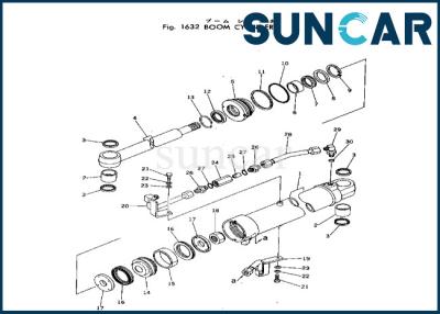 China Boom Cylinder Seal Kit 20T-63-56103 20T6356103 Komatsu Fits PC40-2 Boom Cylinder Sealing Kit for sale