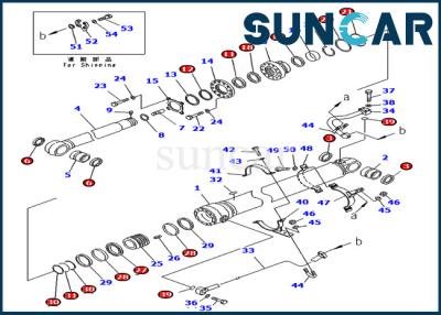 China Arm Cylinder Service Kit 707-99-76140 Bucket Sealing Kit 7079976140 Fits Model Komatsu PC400LC-7 PC400-7 for sale