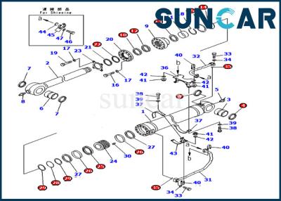 China Arm Bucket Cylinder Oil Seal Kit 707-99-76141 7079976141 For PC400-7 PC400LC-7 Komatsu Excavator for sale