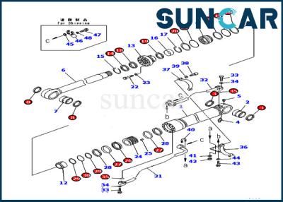 China PC400-7 PC400LC-7 KOMATSU 707-99-72310 7079972310 Boom Cylinder Seal Kit Excavator Service Kits for sale