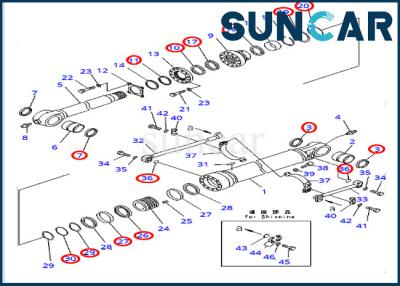 China Bucket Cylinder Seal Repair Kit 707-99-65220 For PC400-7 PC400LC-7 Komatsu Excavator Heavy Equipment for sale